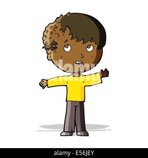 cartoon boy with growth on head with speech bubble Stock Vector Image ...