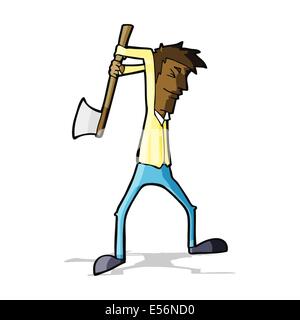 cartoon man swinging axe Stock Vector Image & Art - Alamy