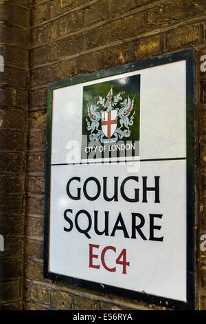 Gough Square, London street sign Stock Photo - Alamy