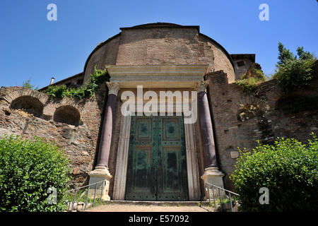 The bronze doors of the Temple of Romulus in the Roman Forum, Rome ...