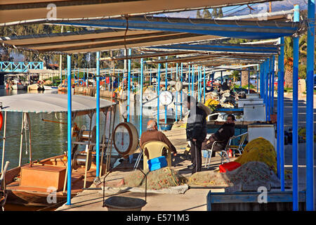 At the fish market of Nea Kios town, close to Nafplion and Argos ...