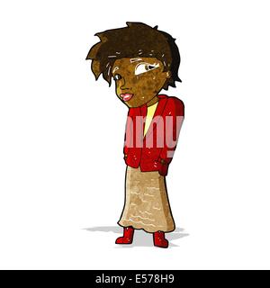 cartoon woman with hands in pockets with speech bubble Stock Vector ...