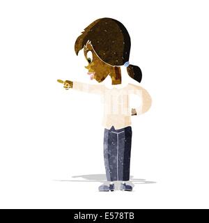 cartoon enthusiastic woman pointing Stock Vector Image & Art - Alamy