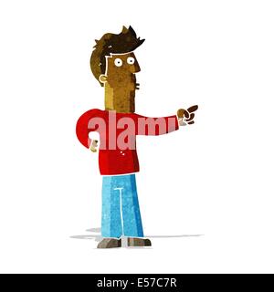 cartoon curious man pointing Stock Vector Image & Art - Alamy
