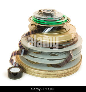 Vintage movie film cans isolated with clipping path Stock Photo - Alamy