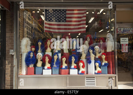 Shop window of a wig store, New York, USA Stock Photo - Alamy