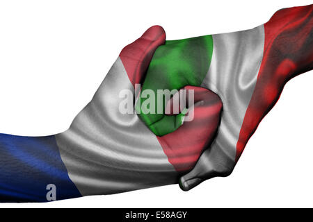 Italy - France : Handshake, symbol of agreement or friendship Stock ...