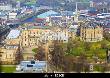 Aerial view showing University College, Durham Castle, Durham ...