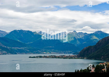 Dorio (Lecco, Lombardy, Italy) and the lake of Como (Lario) at summer ...