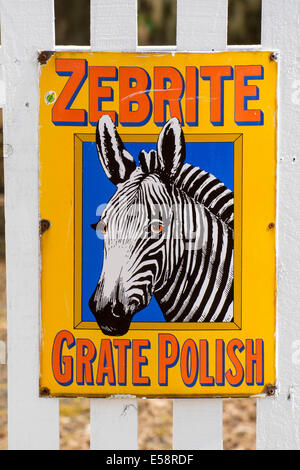 Zebrite Grate Polish Zebra, Antique enamel advertising signs Stock ...