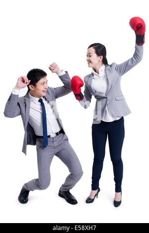 Two business people fighting Stock Photo - Alamy