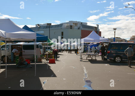 People wandering at the Sunday Market of Takapuna, Auckland, New ...