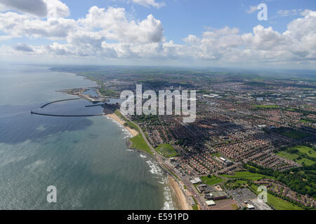An aerial view of Sunderland Tyne & Wear. Looking from the north down ...