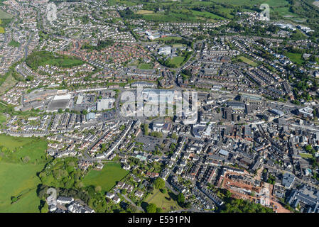 An aerial view of the Devon town of Newton Abbot Stock Photo - Alamy