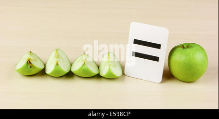 School card and apple with math problems Stock Photo - Alamy