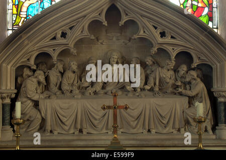 Carved stone reredos, "The Last Supper". Church of Saint Michael the ...