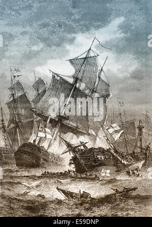 Battle of Trafalgar (October 21, 1805). Naval combat that confronted ...