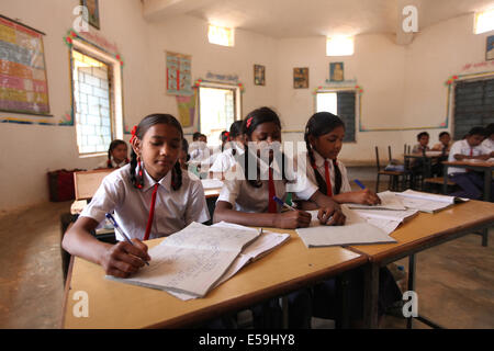 Tribal children studing in a classroom, Tribal Ashram Primary School ...