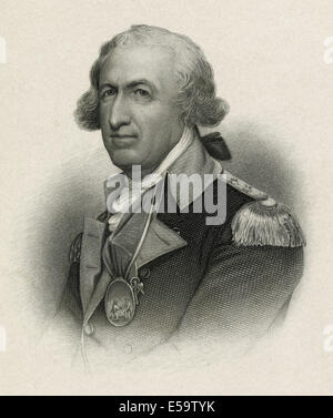 Engraved portrait of Horatio Lloyd Gates, a British soldier served as ...