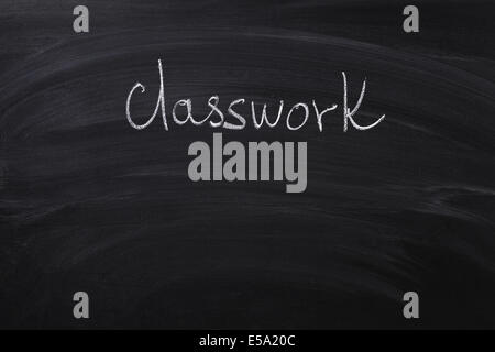 classwork word on blackboard, school theme Stock Photo - Alamy