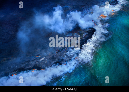 AERIAL VIEW OF A VOLCANO ERUPTING Stock Photo - Alamy