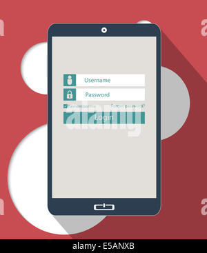 Interface design of the login and registration form. The page on the ...