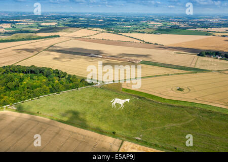 Aerial view of New Devizes White Horse, Devizes, Wiltshire, UK. JMH6191 ...