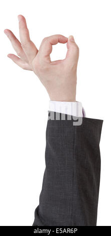 okay signal - hand gesture isolated on white background Stock Photo - Alamy