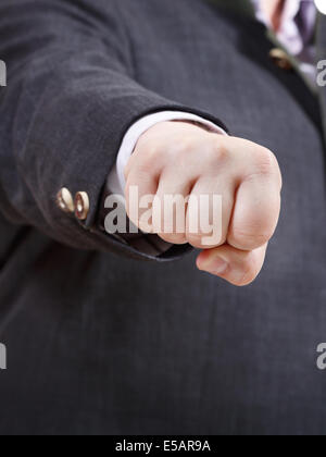 front view of clenched fist - hand gesture isolated on white background ...