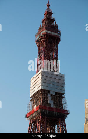 Blackpool Tower with maintenance work ongoing Stock Photo - Alamy