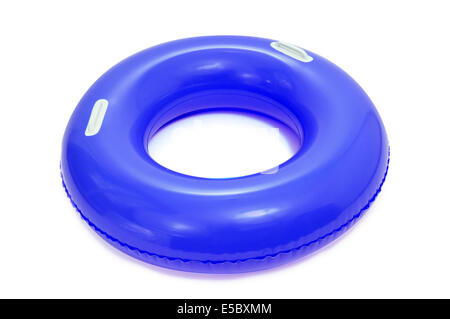 Blue inflatable swim ring isolated on white Stock Photo: 71914508 - Alamy
