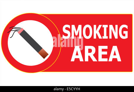 Illustrator of Permitted Smoking Cigarette Area Sign Stock Photo - Alamy