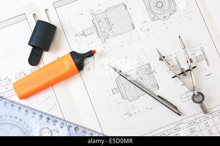 drawing tools in the workplace technologist Stock Photo - Alamy