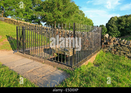 Mompesson's Well in Eyam plague village, Derbyshire, Peak District ...