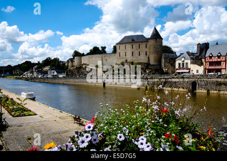 The town of Mayenne in the Pays de la Loire region of northwest France ...