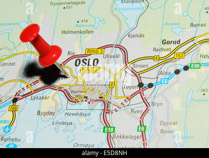 Scandinavia on a world map with Oslo, Norway in focus Stock Photo - Alamy