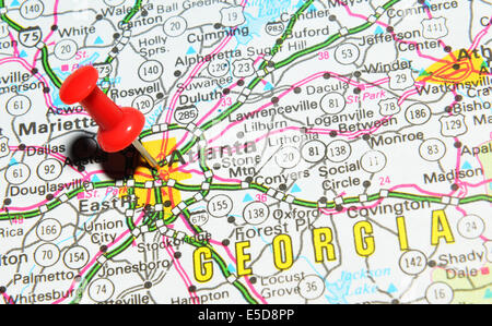 Atlanta, Georgia Metropolitan Road Map Detail: I-285 Perimeter and City ...