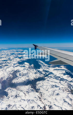 Aerial view, Flightplane over the Alps Stock Photo - Alamy