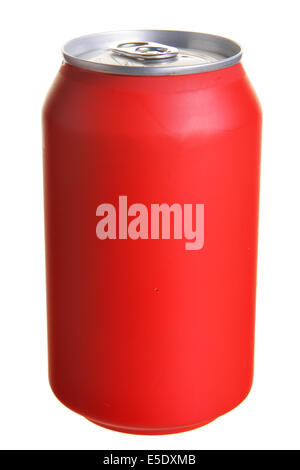 Red drink can isolated over white background Stock Photo - Alamy