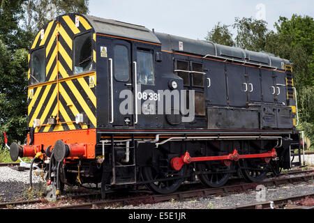 British Rail class 08 diesel shunting locomotives in the engine shed ...