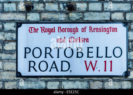 Street sign on Portobello Road, London, England, United Kingdom Stock ...