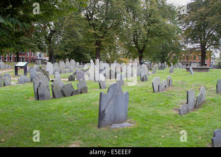 Copp's Hill Burying Ground cemetery and Old North Church - Boston, Massachusetts, USA Stock ...