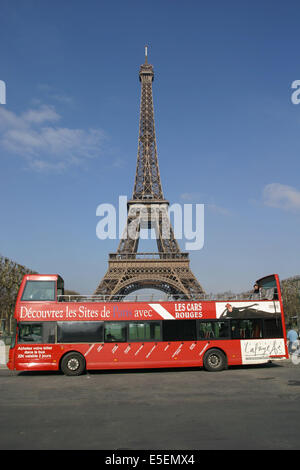 France, paris 7e, au pied de la tour eiffel, grotte artificielle, plan ...