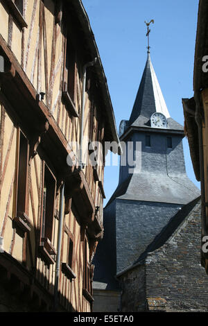 France, Morbihan, Malestroit medieval village, Bouffay square Stock ...