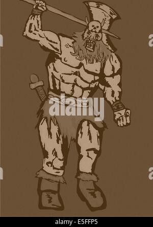 Angry barbarian vintage Stock Photo - Alamy