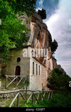 The church / cave of Eremo Di Saint Onofrio near Serramonacesca ...