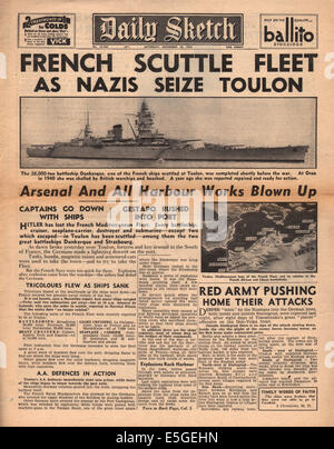 1942 Daily Sketch front page reporting Operation Cerberus, the Dash ...