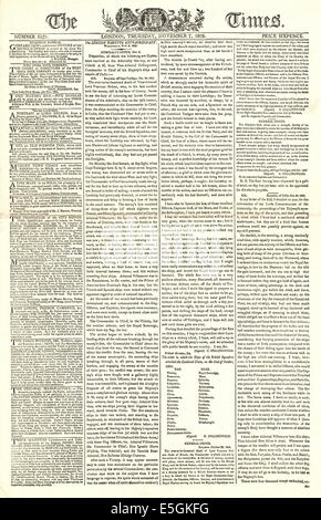 1815 The Times front page reporting the death of Admiral Horatio Nelson ...
