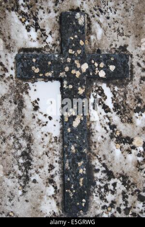 Very old Rusted Cross made of stone Stock Photo - Alamy