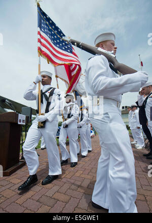 US Navy U.S. Navy color guard assigned to the Arleigh Burke-class ...